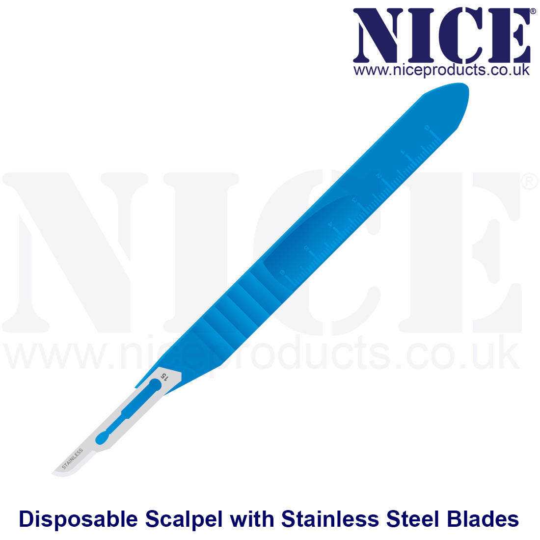 10 x NICE® No.15 Sterile Disposable Scalpel (DSS15) - Small Curved Bla ...